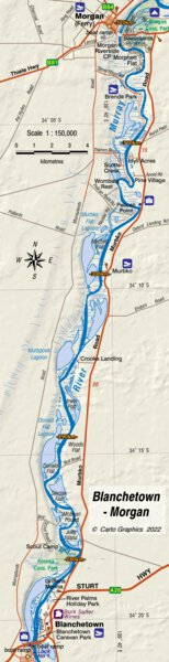 Murray River - Blanchetown to Morgan Map by Carto Graphics | Avenza Maps