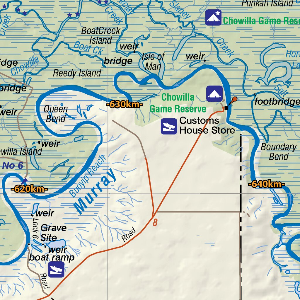 Murray River - Chowilla Border Parks Map by Carto Graphics | Avenza Maps
