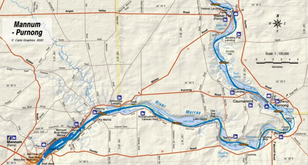 Murray River - Mannum to Purnong Map by Carto Graphics | Avenza Maps