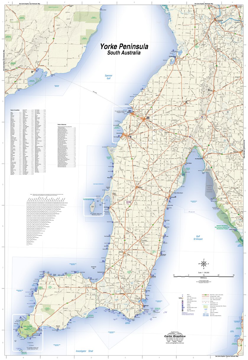 Yorke Peninsula SA Map by Carto Graphics | Avenza Maps