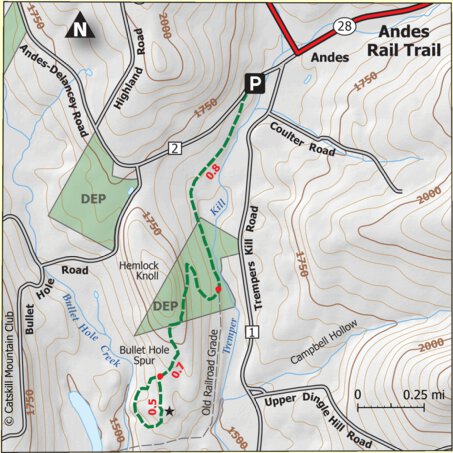 Andes Rail Trail and Bullet Hole Spur 2020 Map by Catskill Mountain ...