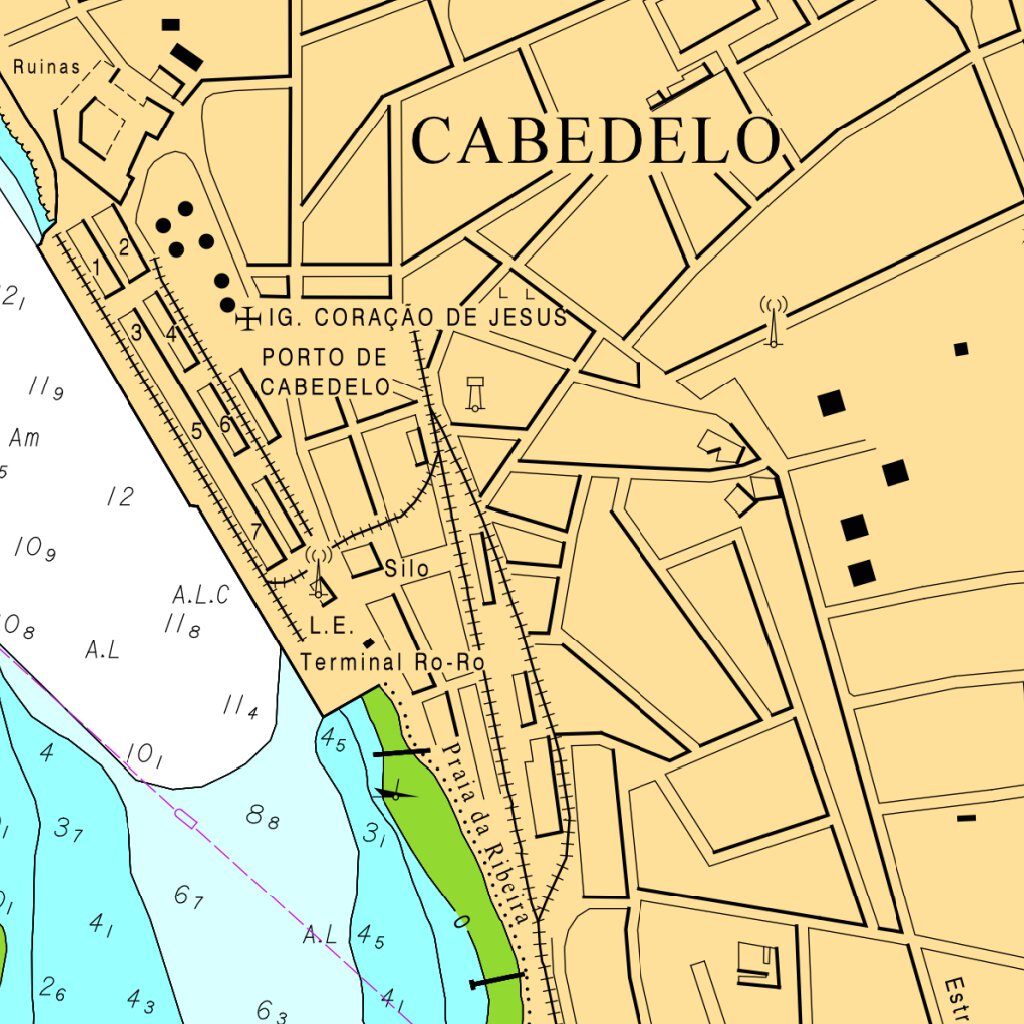 PORTO DE CABEDELO (830) Map by Centro de Hidrografia da Marinha ...