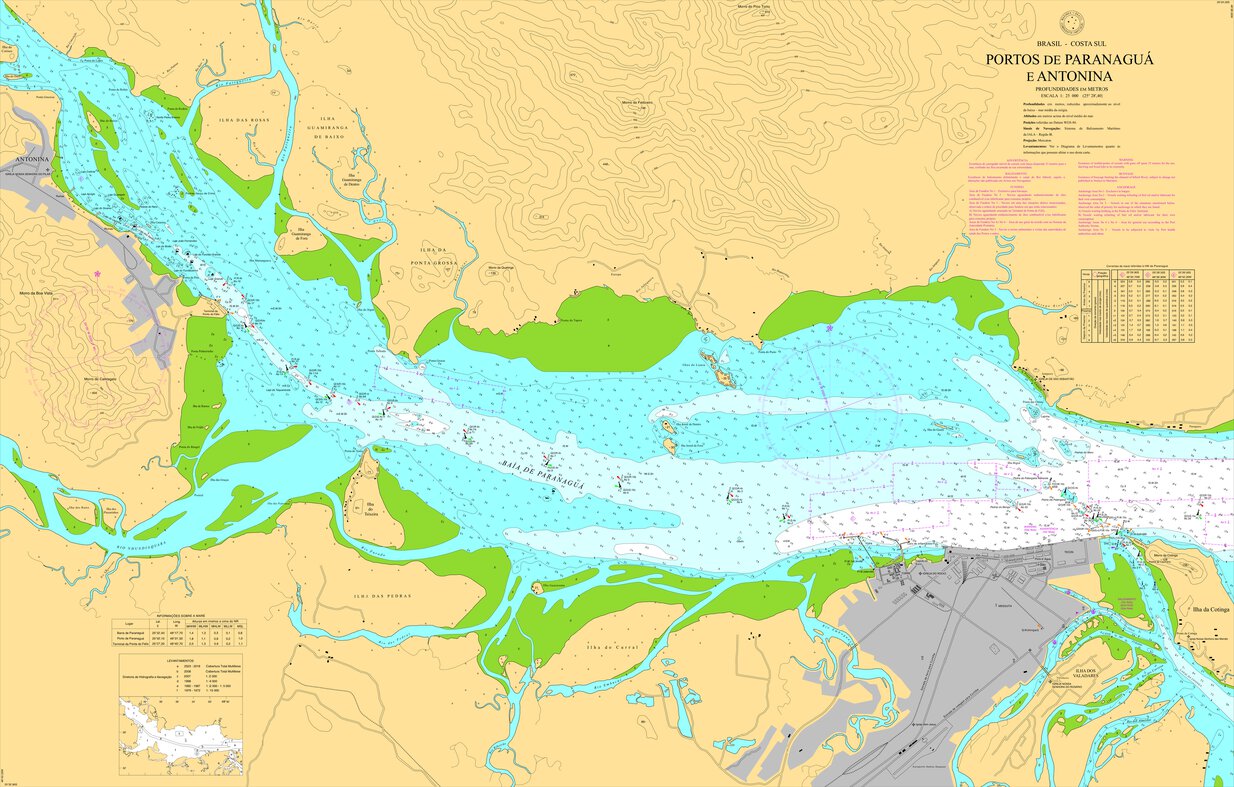 PORTOS DE PARANAGUÁ E ANTONINA (1822) Map by Centro de Hidrografia da ...