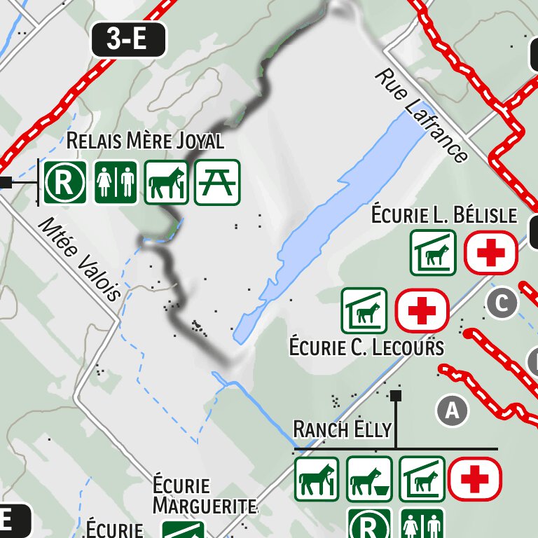 Carte des sentiers | Club Récréatif Équestre des Laurentides Map by ...