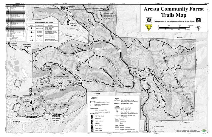 Arcata Community Forest Trail Map by City of Arcata | Avenza Maps