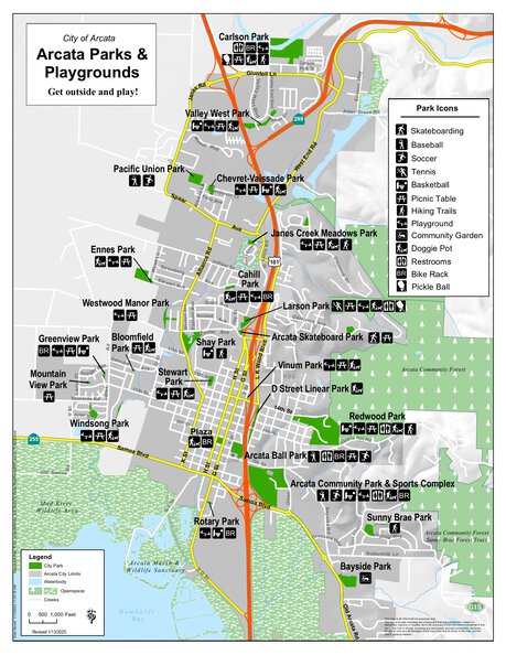 City of Arcata Parks and Playgrounds Map by City of Arcata | Avenza Maps