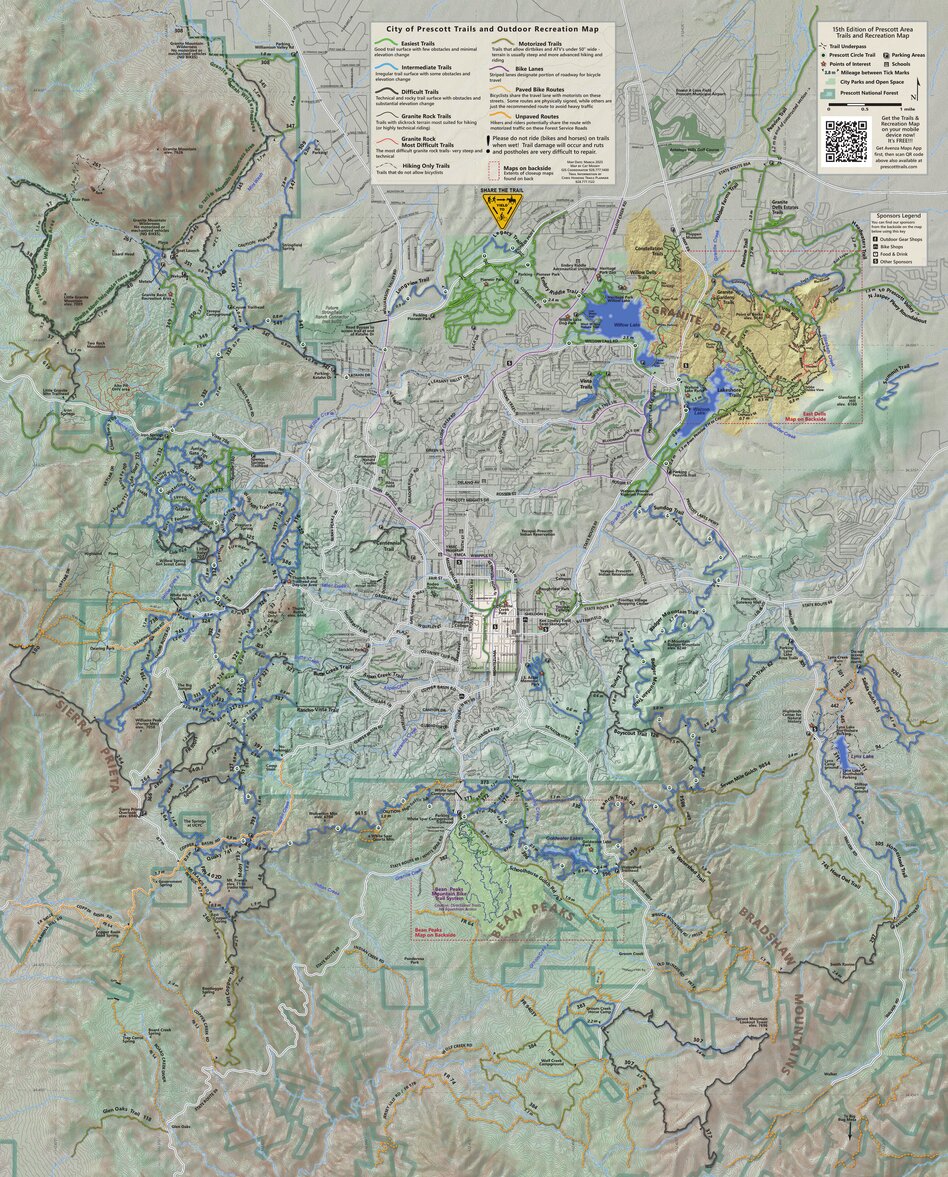 Prescott Trails and Recreation Map by City of Prescott GIS Dept ...