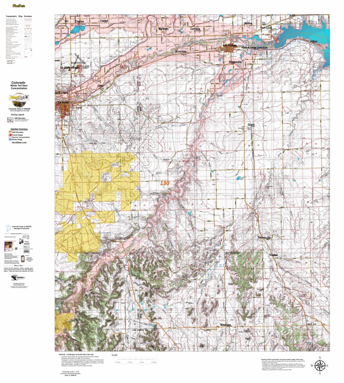 CO_130_White_Tail_Deer_Habitat Map by Colorado HuntData LLC | Avenza Maps