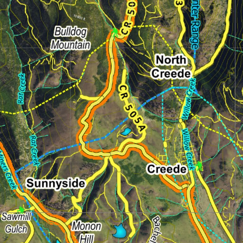 Co Bighorn Sheep Unit S22 Satellite Image with concentrations and kill ...