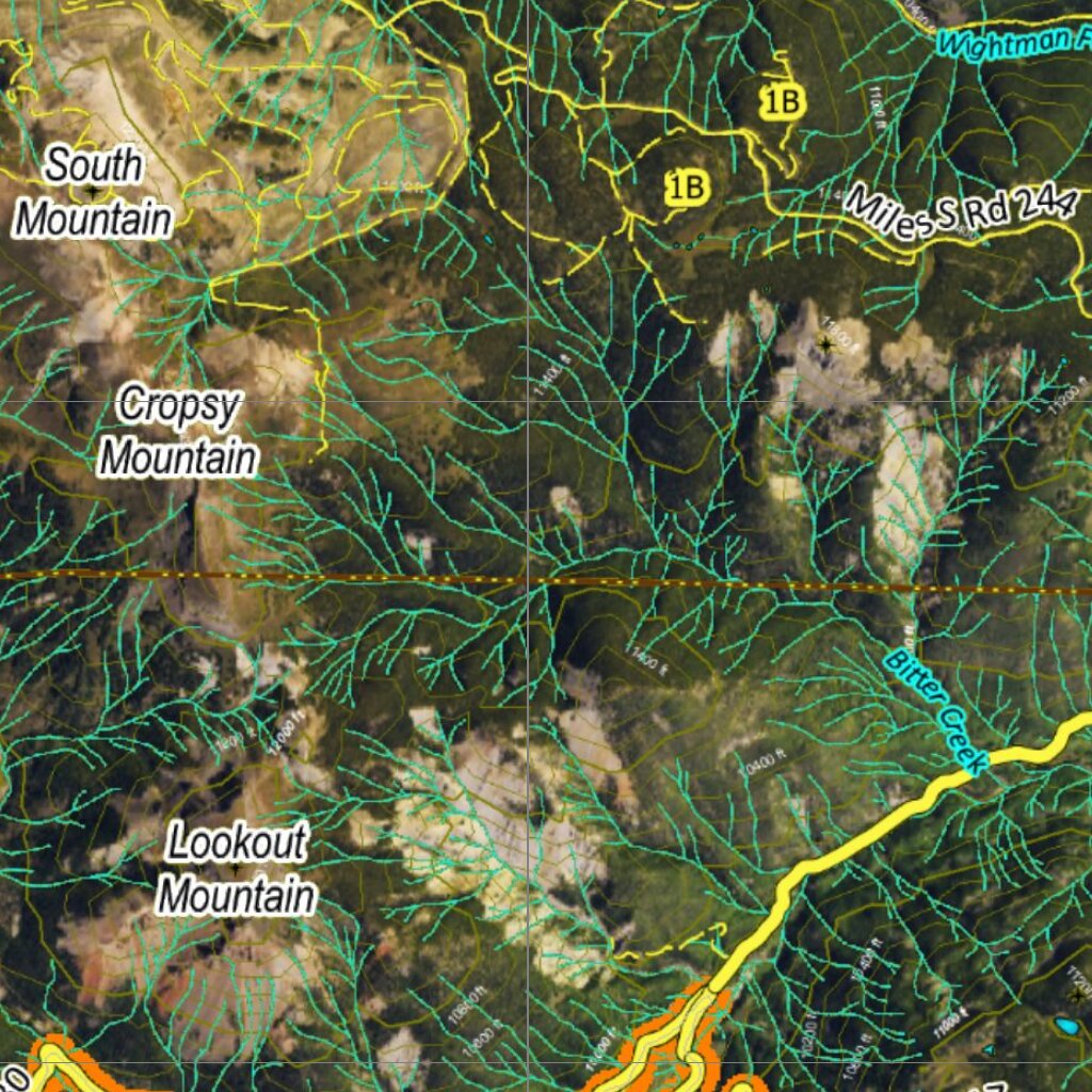 Co Bighorn Sheep Unit S29 Satellite Image with concentrations and kill ...