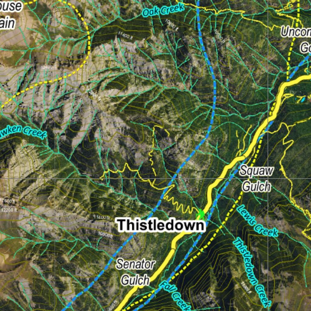 Co Bighorn Sheep Unit S33 Satellite Image with concentrations and kill ...