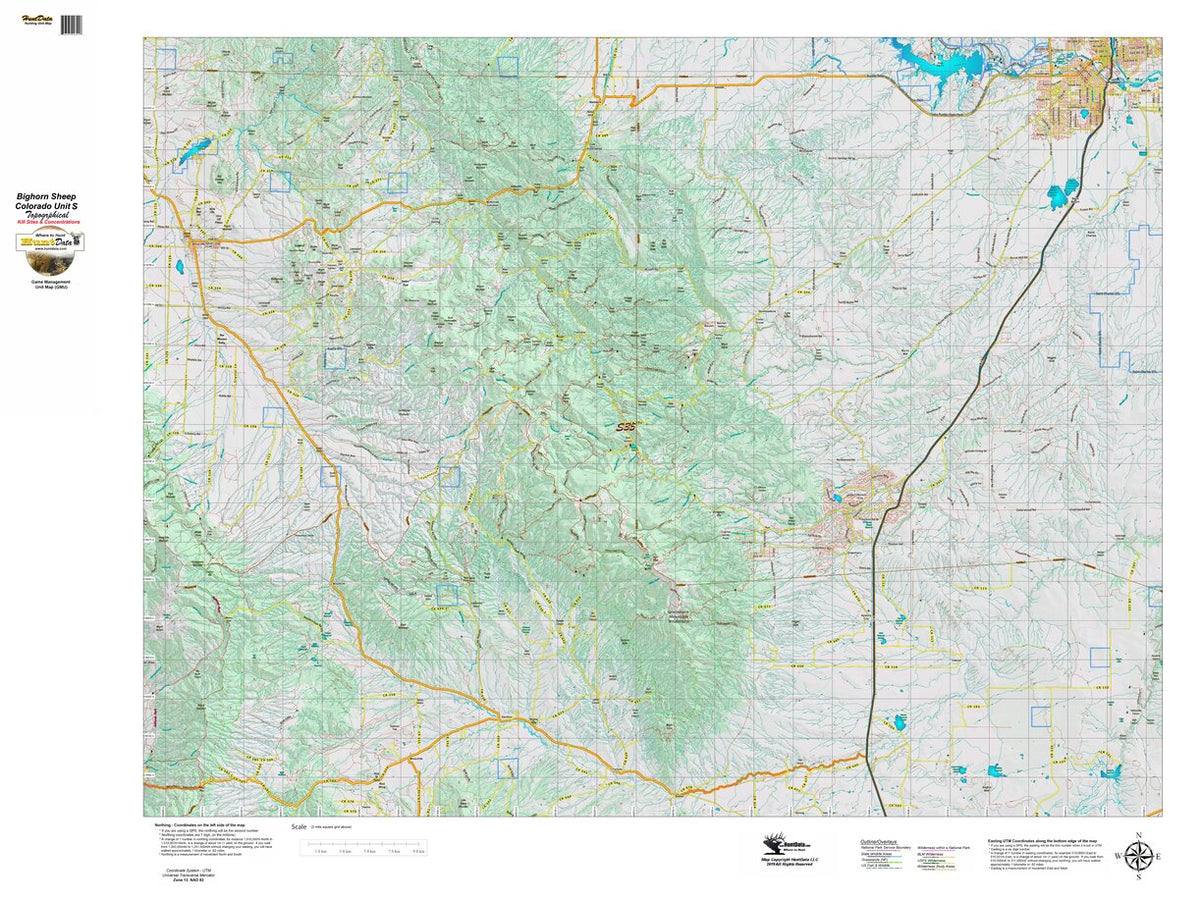 Co Bighorn Sheep Unit S35 Topo with Unit Boundaries Map by Colorado ...