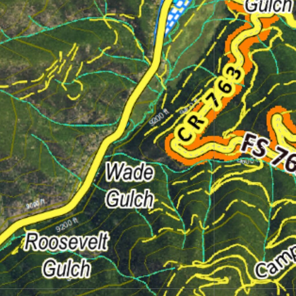 Co Bighorn Sheep Unit S70 Satellite Image with concentrations and kill ...