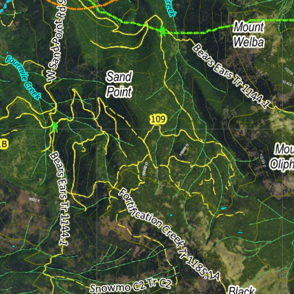 CO Moose Unit 4 Satellite Image with concentrations and kill sites. Map ...