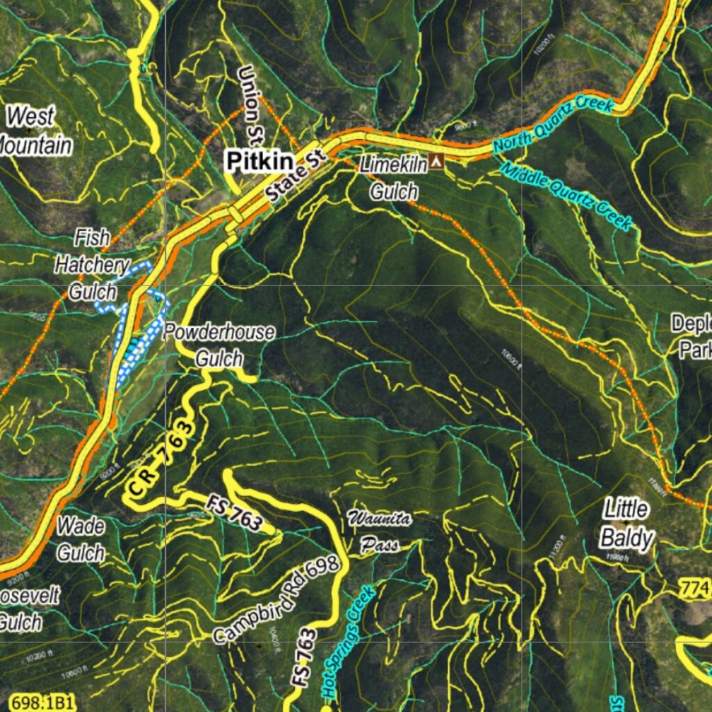 CO Moose Unit 55 Satellite Image with concentrations and kill sites ...