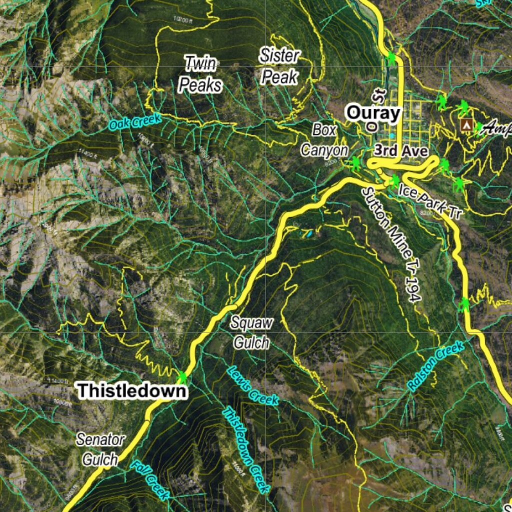CO Moose Unit 65 Satellite Image with concentrations and kill sites ...