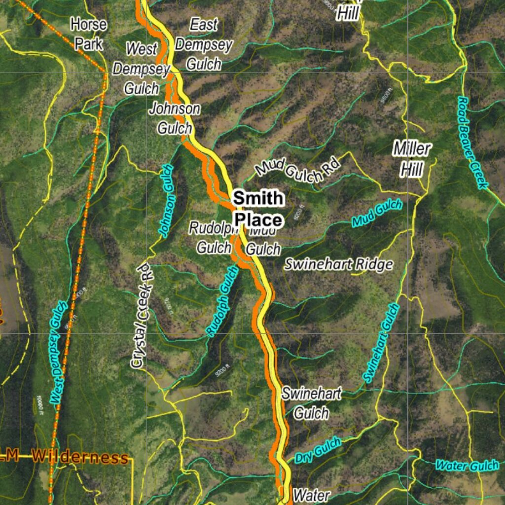 CO Moose Unit 67 Satellite Image with concentrations and kill sites ...