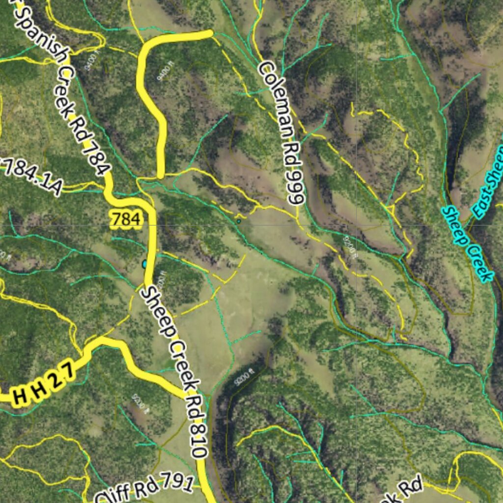 CO Moose Unit 681 Satellite Image with concentrations and kill sites ...