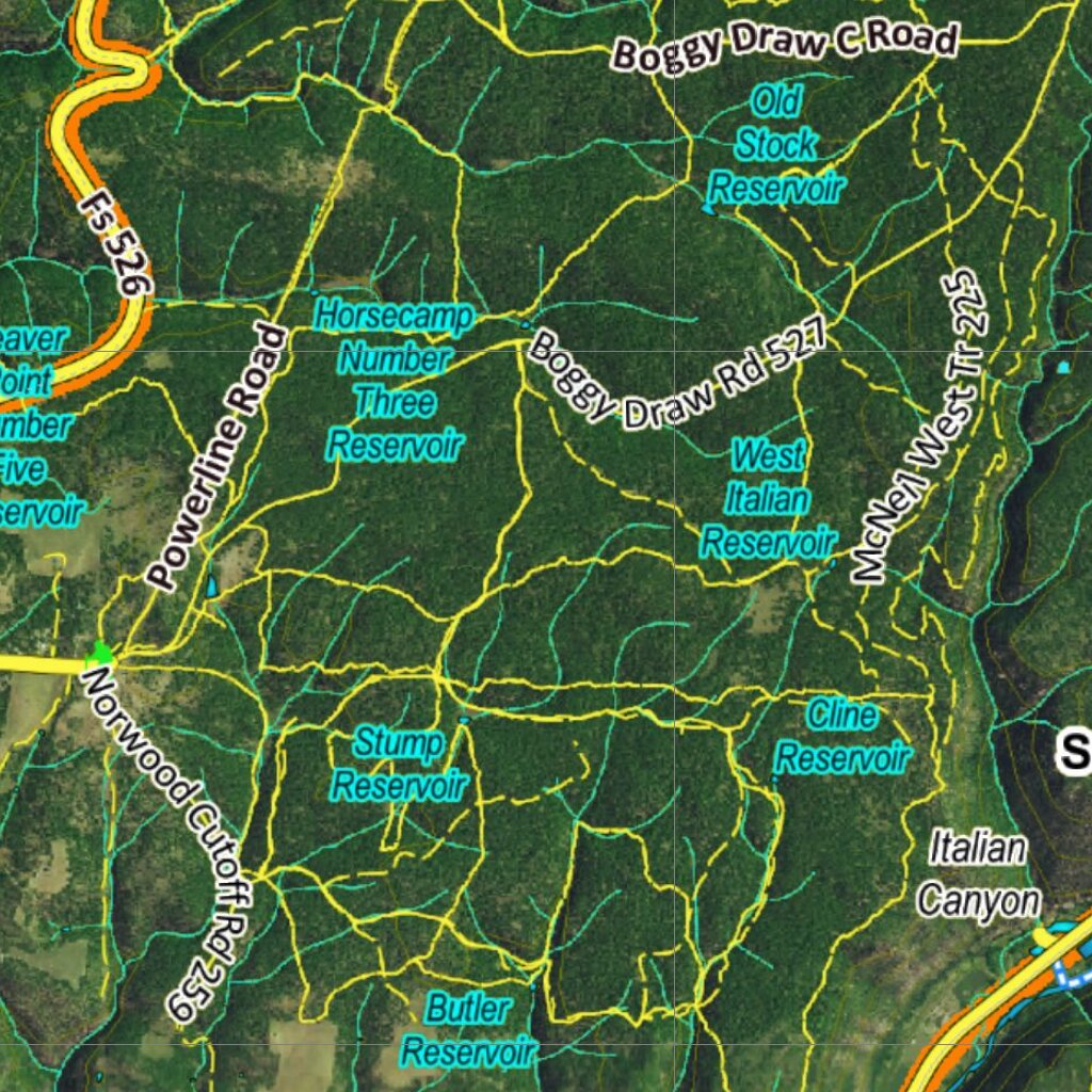 CO Moose Unit 71 Satellite Image with concentrations and kill sites ...