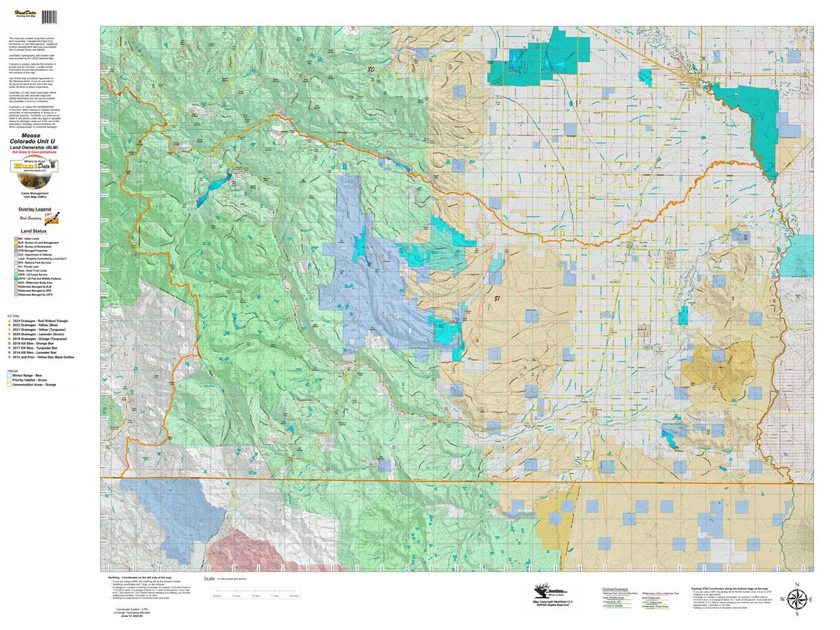 CO Moose Unit 81 Land Use, Kill Site, and Concentrations Map by ...