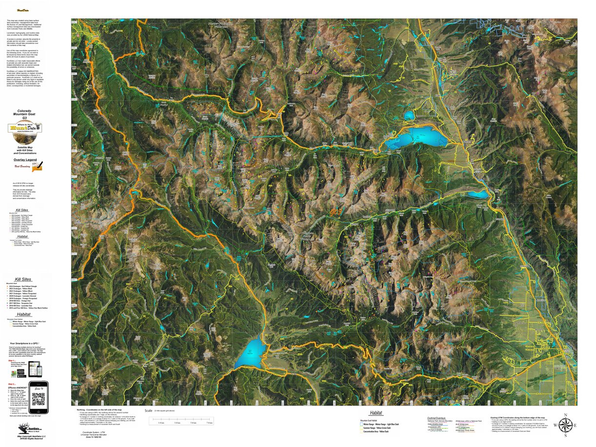 CO Mountain Goat Unit G3 Satellite Image with concentrations and kill ...