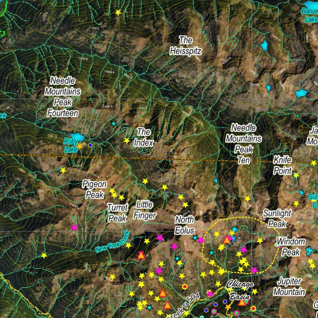 CO Mountain Goat Unit G5 Satellite Image with concentrations and kill ...