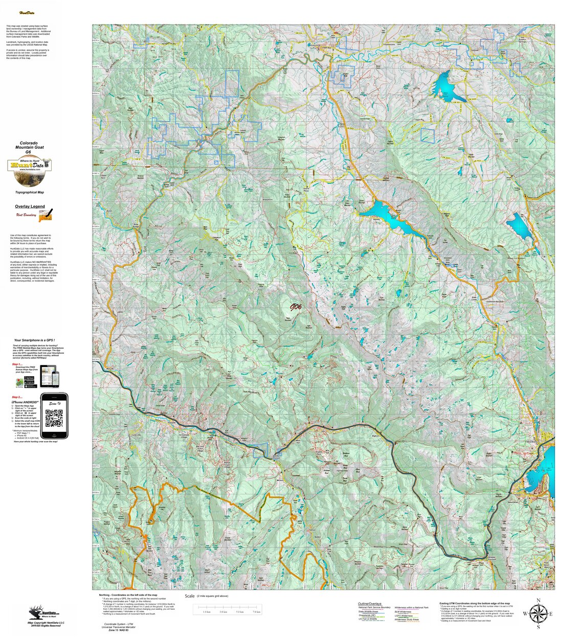 Co Mountain Goat Unit G6 Topo with Unit Boundaries Map by Colorado ...