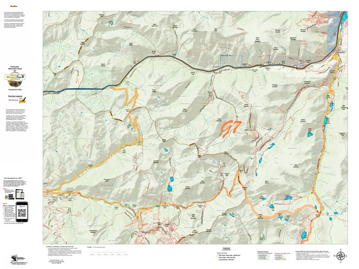 Co Mountain Goat Unit G7 Topo with Unit Boundaries Map by Colorado ...