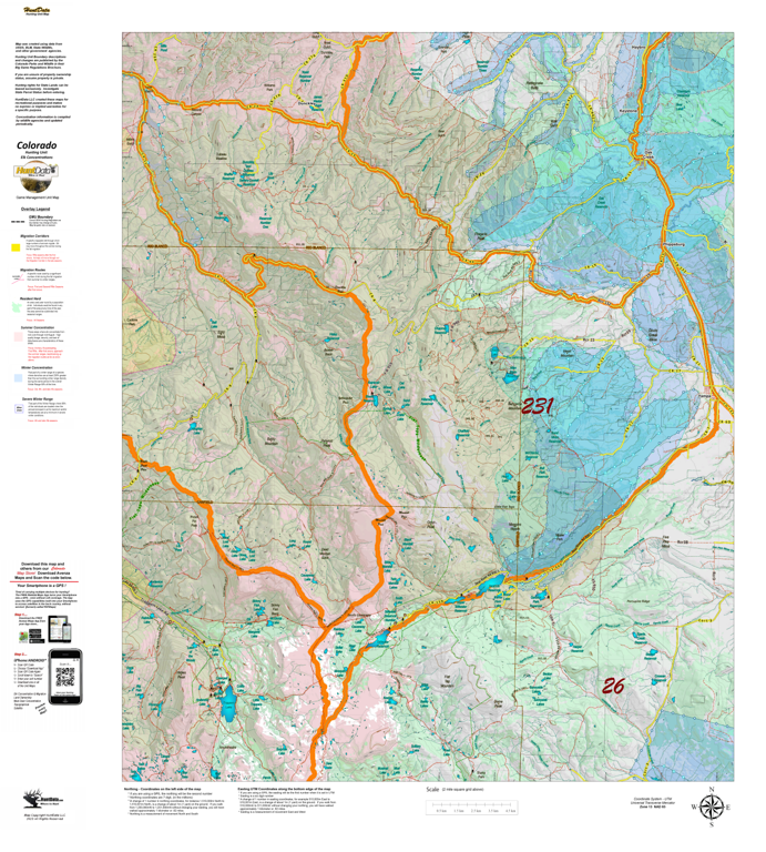 CO Unit 231 Elk Concentrations and Migration Map by Colorado HuntData ...