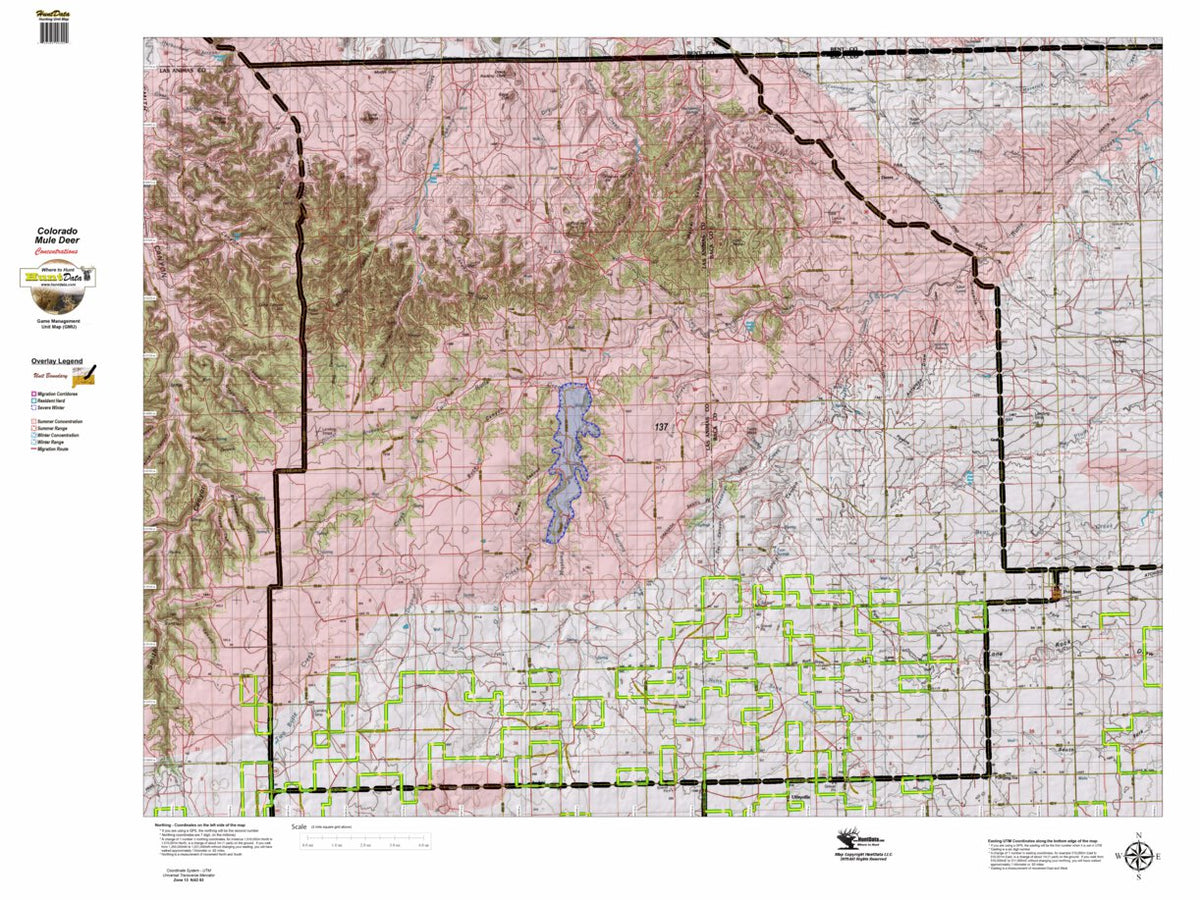 Colorado Unit 137 Mule Deer Summer, Winter Concentration Map by ...