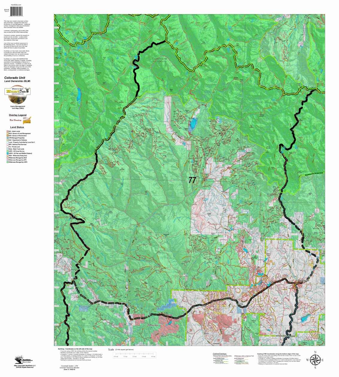Colorado_Unit_77_Landownership Map by Colorado HuntData LLC | Avenza Maps