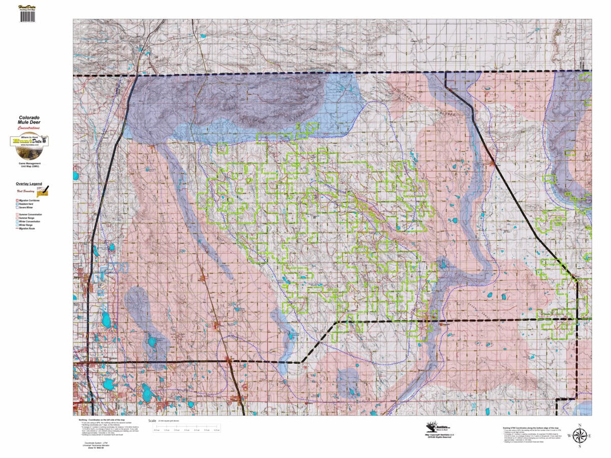 Colorado Unit 87 Mule Deer Summer, Winter Concentration Map by Colorado ...