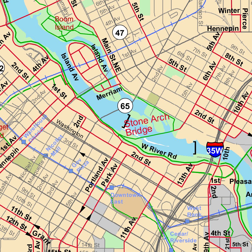 Twin Cities Bike Map Sampler by Crossover Ventures LLC | Avenza Maps