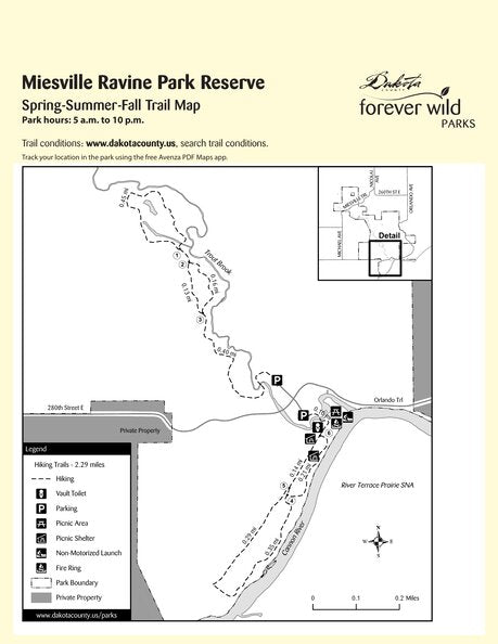 Miesville Ravine Park Reserve - Summer Map by Dakota County, Minnesota ...