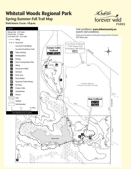 Whitetail Woods Regional Park - Summer Map by Dakota County, Minnesota ...