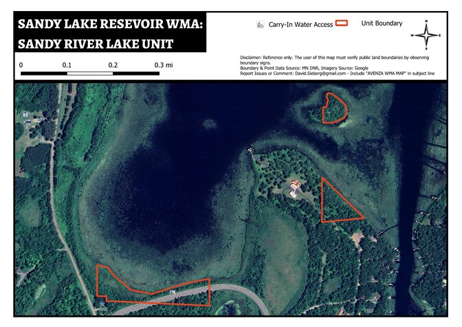 Sandy Lake Resevoir WMA - Sandy River Lake Unit Map by DavidSieberg ...