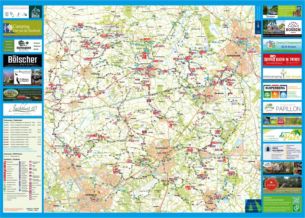 Arthuur routes fietsknooppuntenkaart Twente 2025 route App Map by De ...
