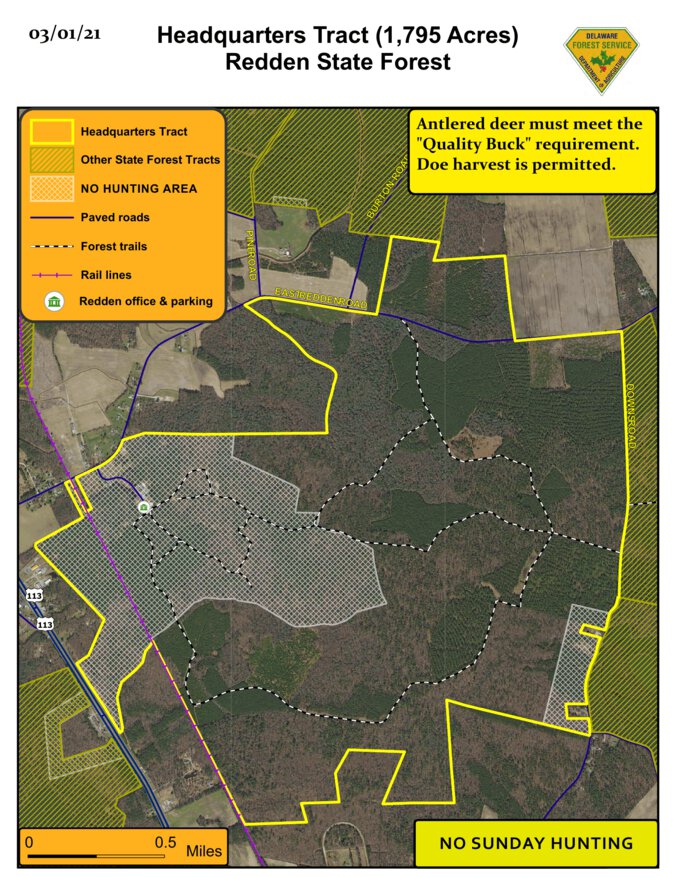 Delaware Forest Serv, Redden State Forest, Headquarters Tract Map by ...