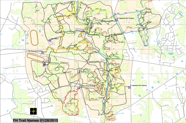 Fair Hill Trail Names Map by Delaware Trail Spinners, Inc. | Avenza Maps