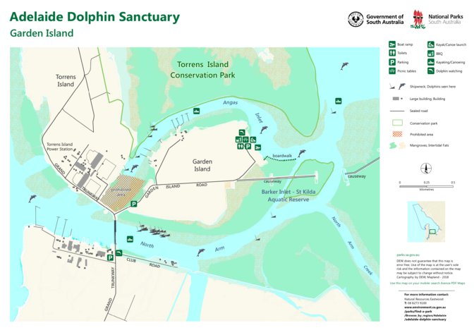 Adelaide Dolphin Sanctuary - Garden Island Map by Department for ...