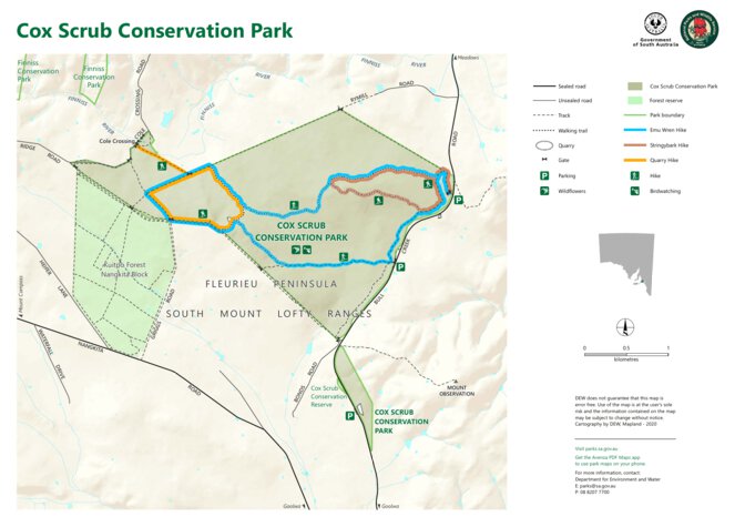 Cox Scrub Conservation Park Map by Department for Environment and Water ...
