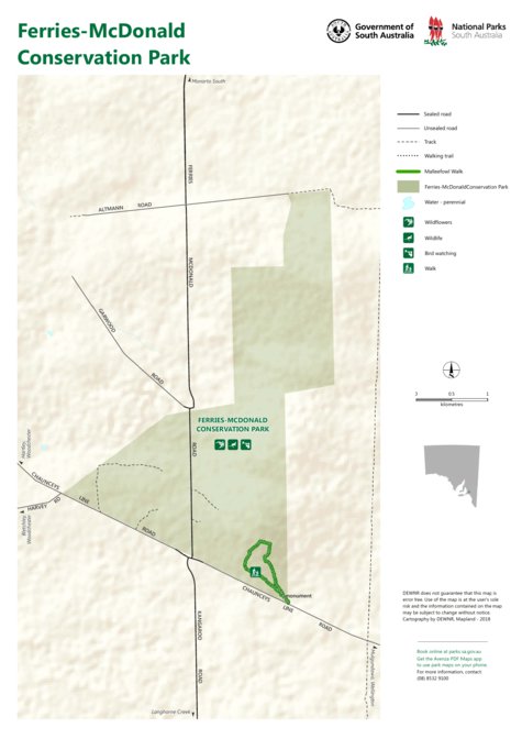 Ferries McDonald Conservation Park Map by Department for Environment ...