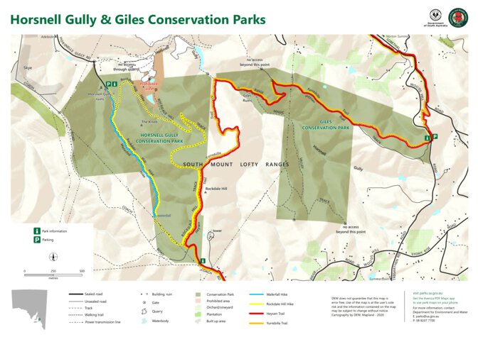 Horsnell Gully & Giles Conservation Parks Map by Department for ...