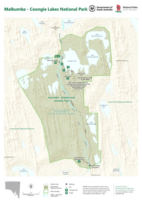 Malkumba-Coongie Lakes National Park Map by Department for Environment ...