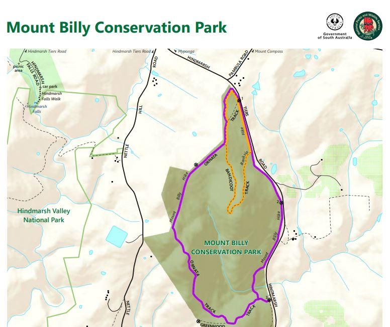 Mount Billy Conservation Park Map by Department for Environment and ...