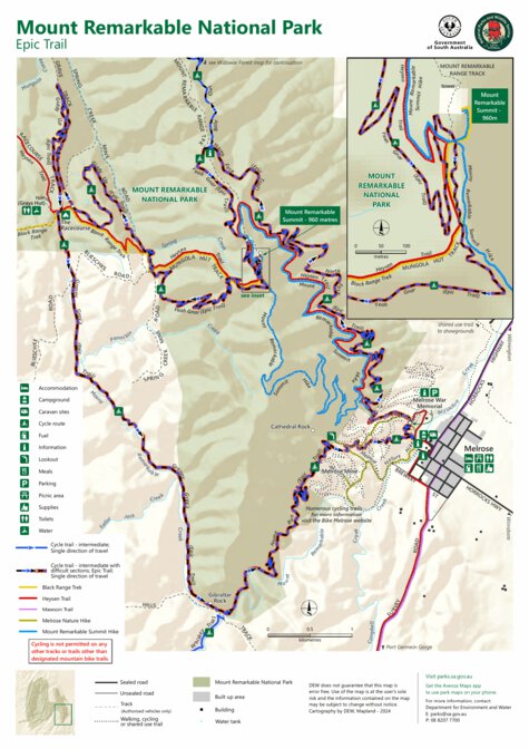 Mount Remarkable National Park - Epic MTB Map by Department for ...