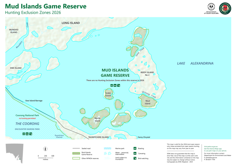 Mud Islands Game Reserve – Hunting Exclusion Zones Map by Department ...