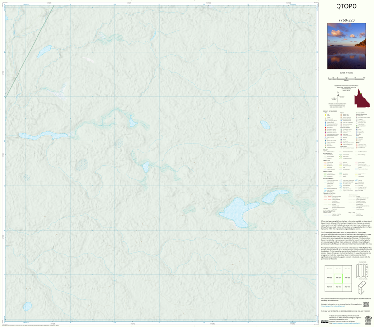 Jack Lakes (7768-223) Map by Department of Natural Resources and Mines ...