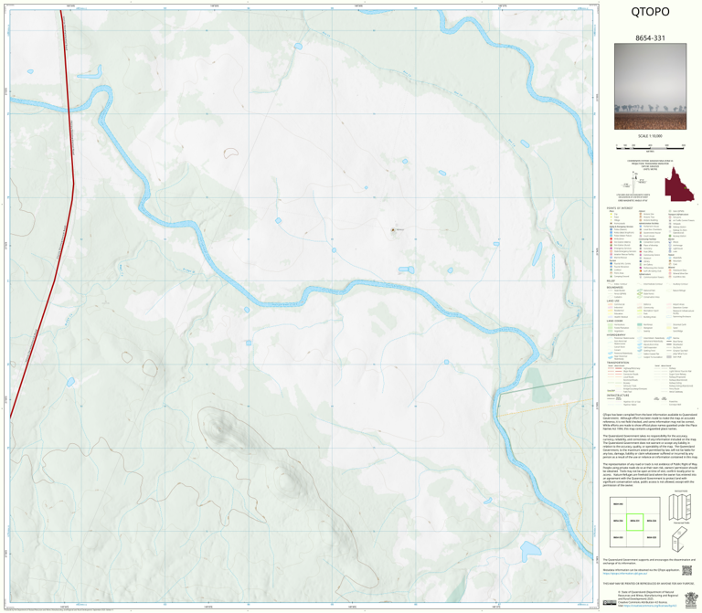 Mount Flora (8654-331) Map by Department of Natural Resources and Mines ...
