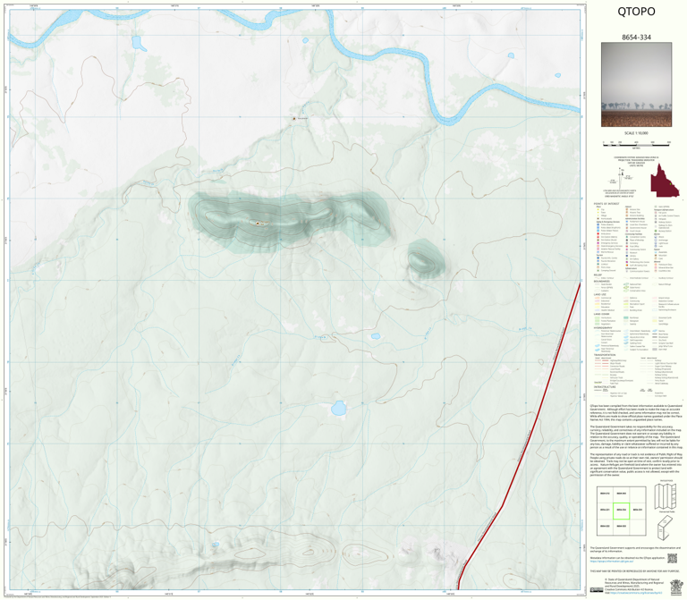 Mount Flora (8654-334) Map by Department of Natural Resources and Mines ...